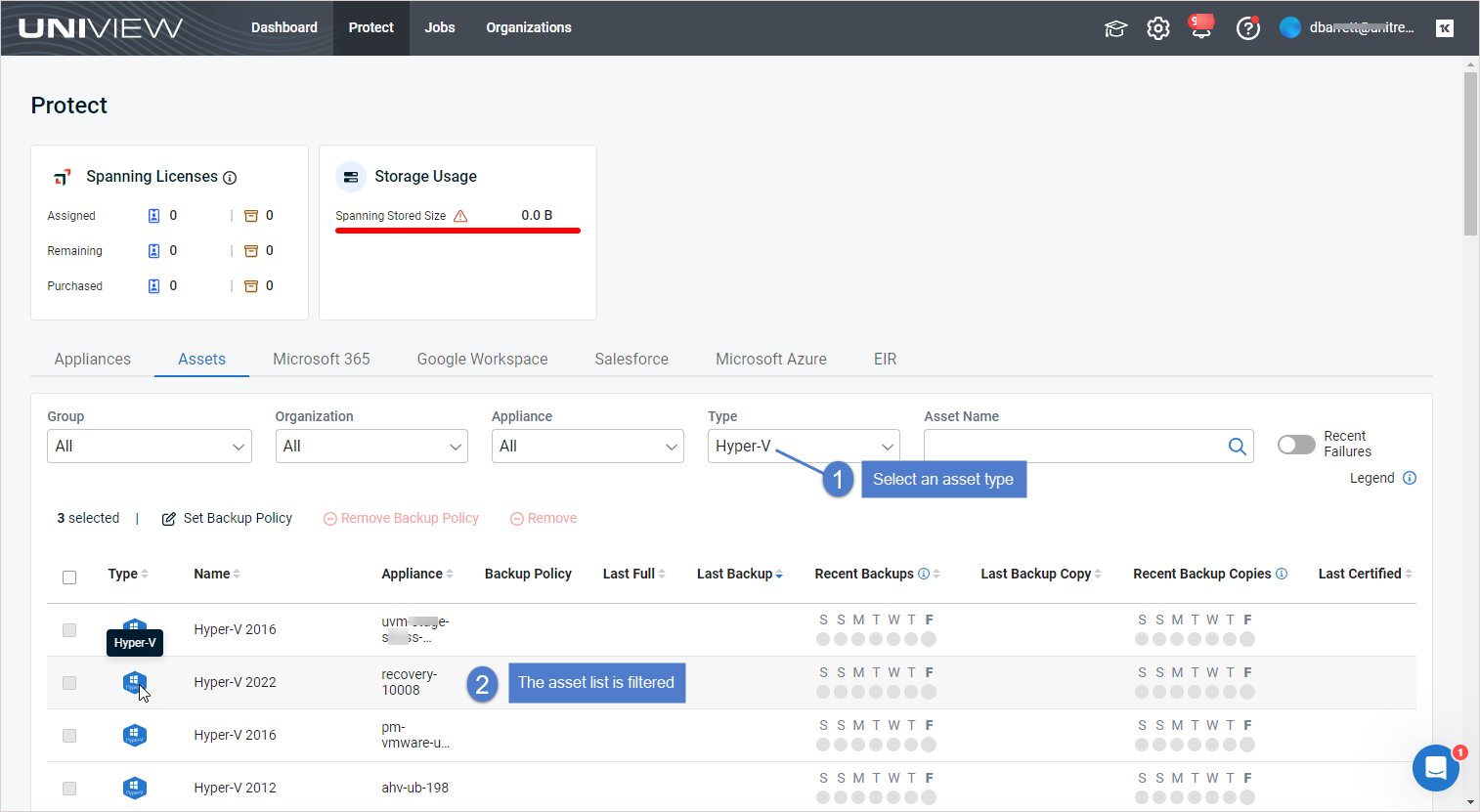 Working with Unitrends Appliances
