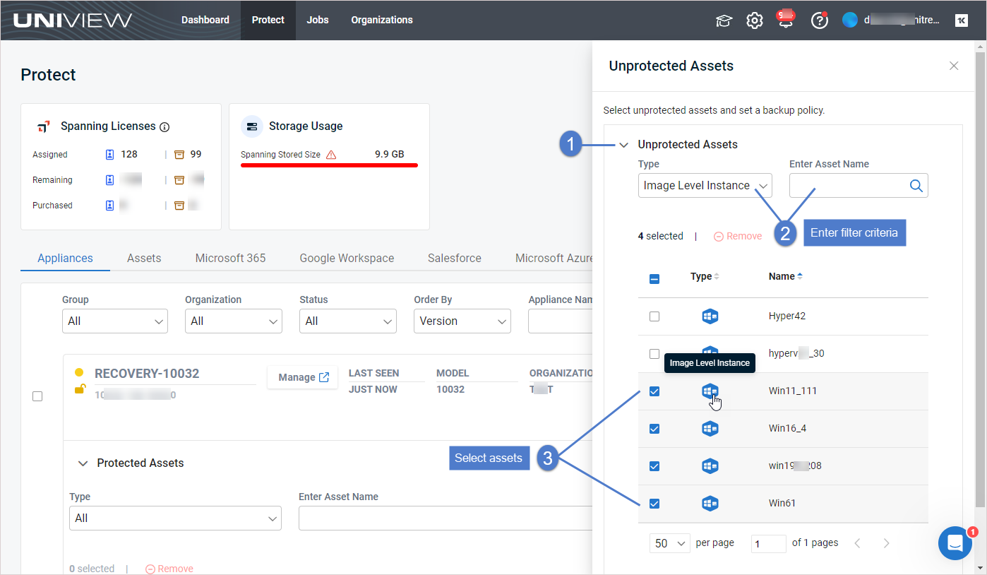 Working with Unitrends Appliances, Assets, and Backups